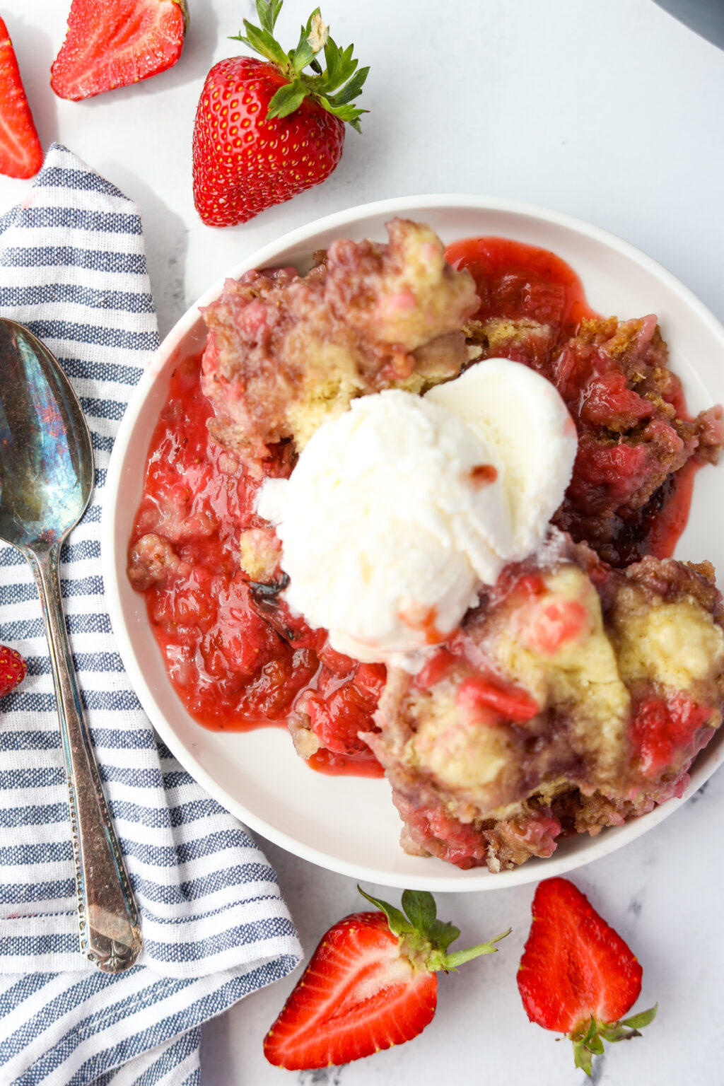Strawberry Rhubarb Grunt (Easy Rhubarb Dessert)